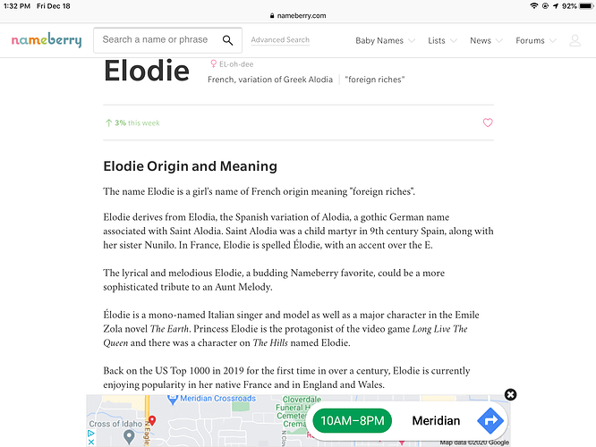 Elodie? - Girl Names - Nameberry