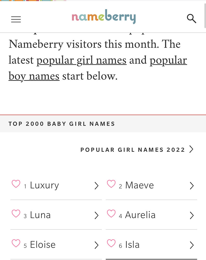 Luxury? - Girl Names - Nameberry